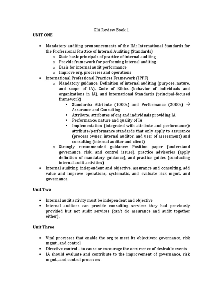 CIA Review | PDF | Internal Audit | Audit