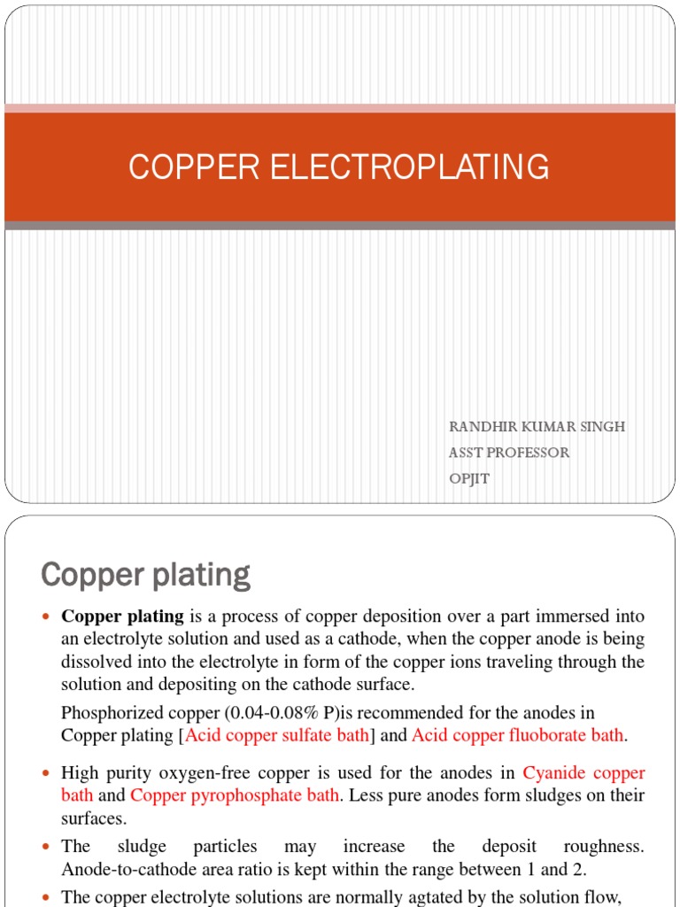 Copper Electroplating | PDF | Copper | Materials Science
