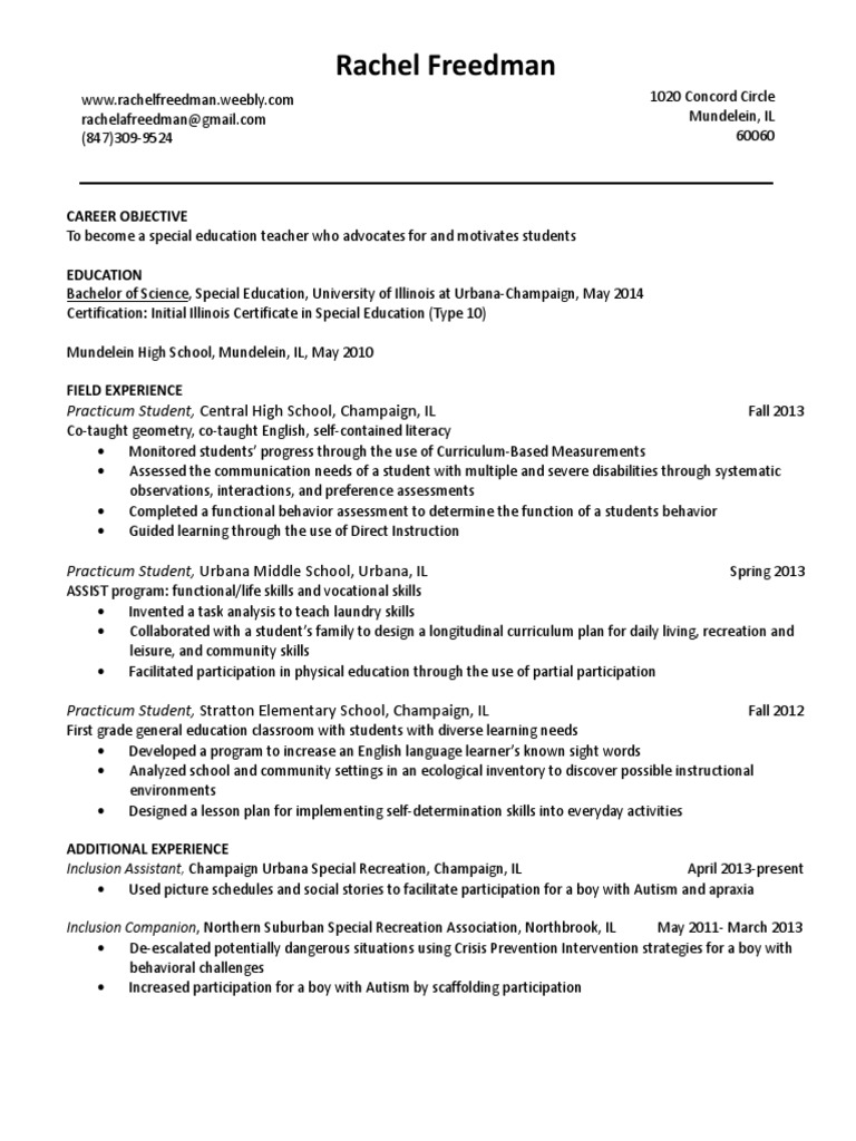 Resume New | Download Free PDF | Inclusion (Education) | Special Education