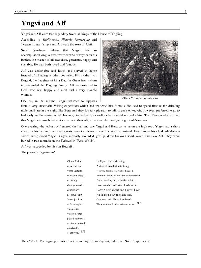 Yngvi and Alf | PDF | Medieval Literature | Viking Age People