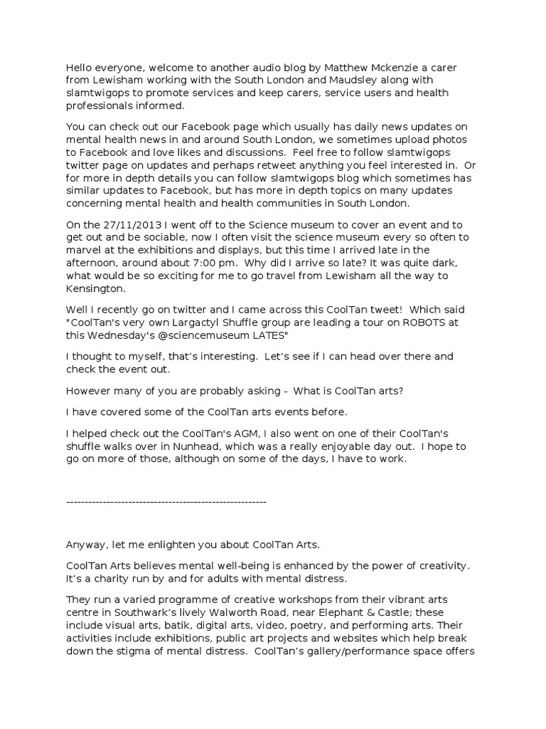 CoolTan Arts Largactyl Shuffle at Science Museum LATES, "Robots ...