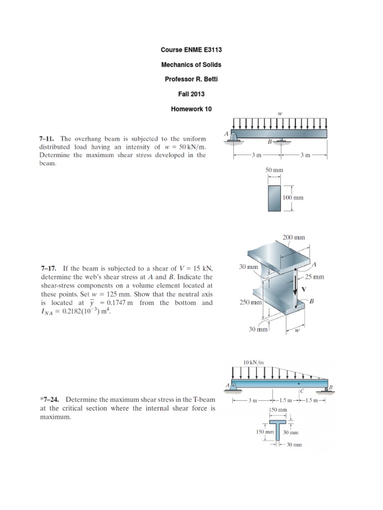 ENME E3113 Homework 10 | PDF