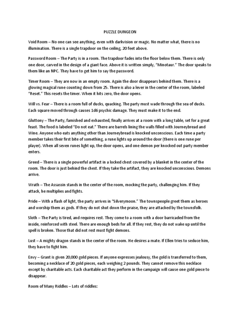 Puzzle Dungeon (DND 4e) | PDF | Weaving | Loom