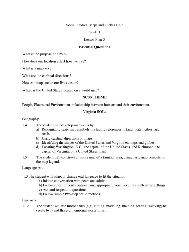 Ss Unit - Lesson Plan 5 | PDF | Virginia | Lesson Plan