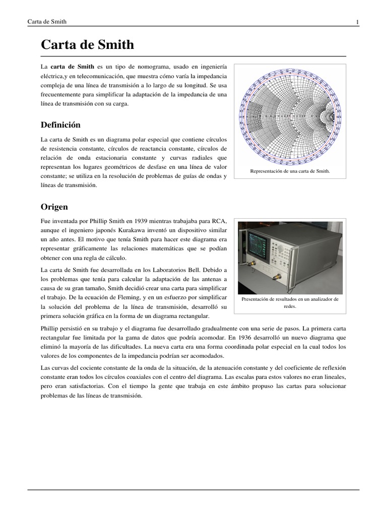 Carta de Smith | PDF | Infografia | Ingenieria Eléctrica