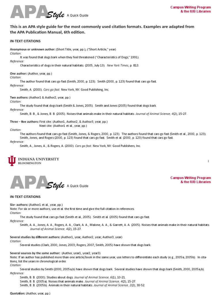 APA Style Guide | PDF