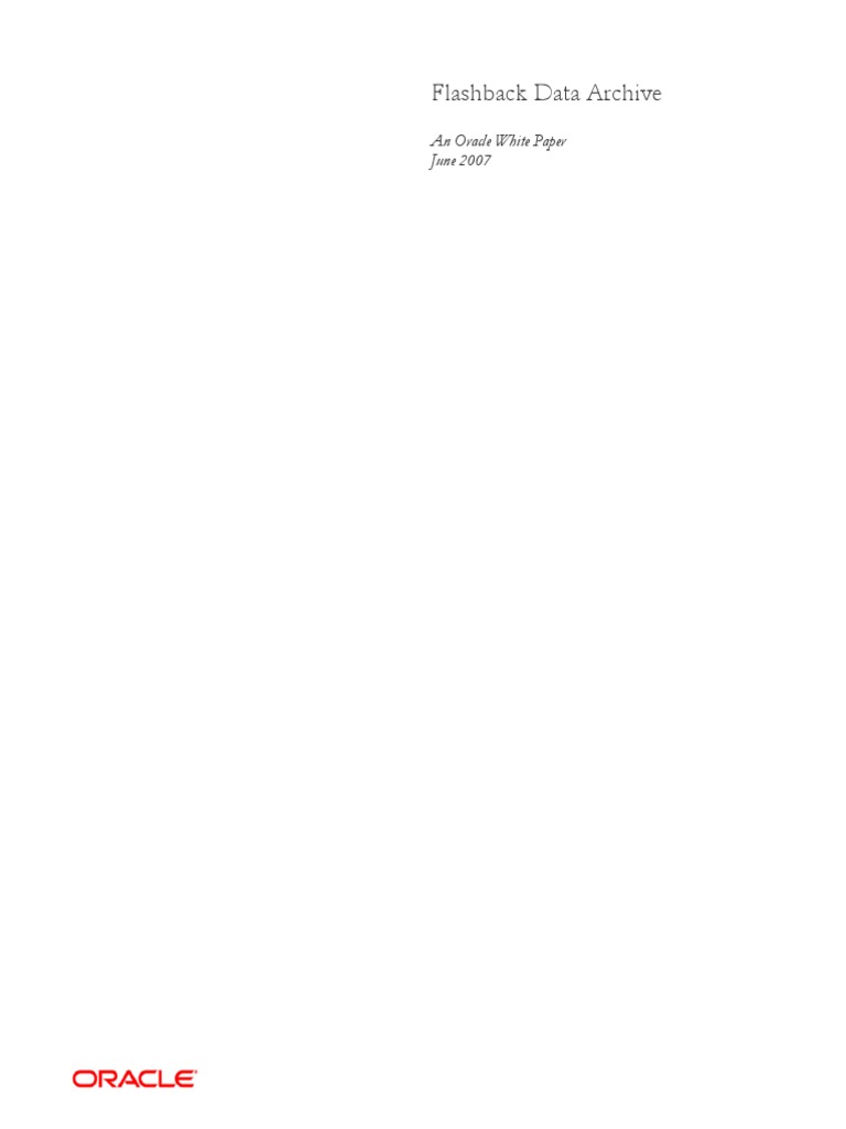 Flashback Data Archive Whitepaper | PDF | Oracle Database | Databases