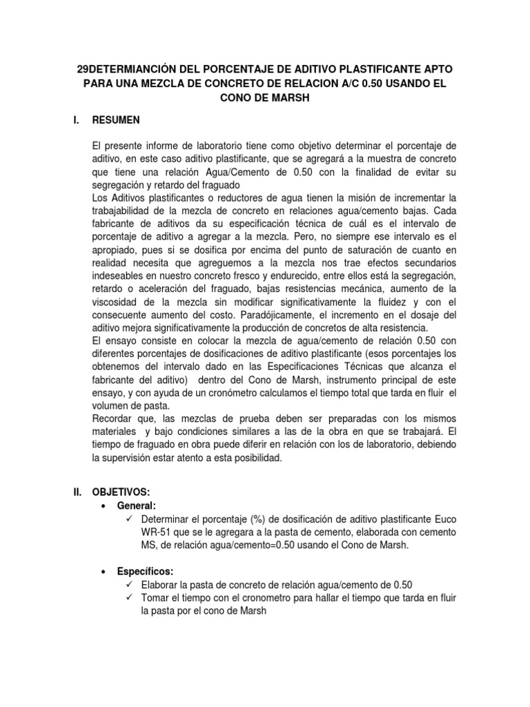 Cono de Marsh | PDF | Cemento | Hormigón