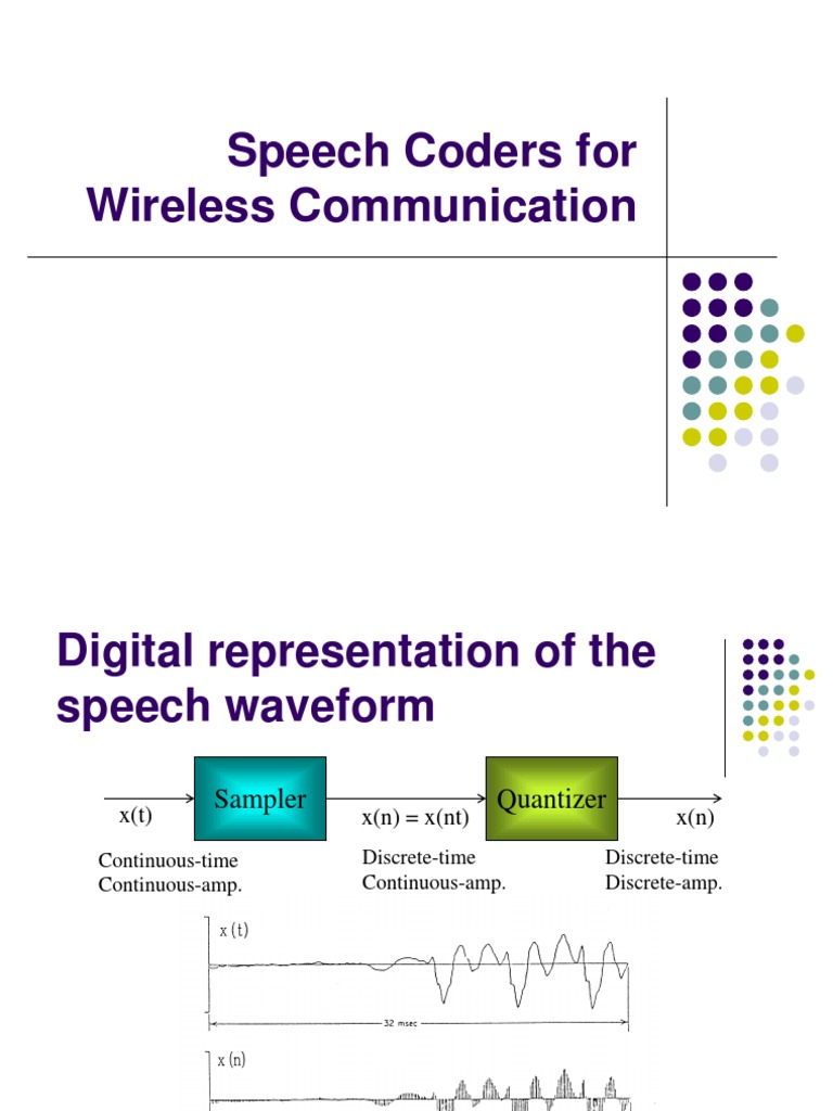 Speech Coders For Wireless Communication | PDF | Autocorrelation | Sampling (Signal Processing)