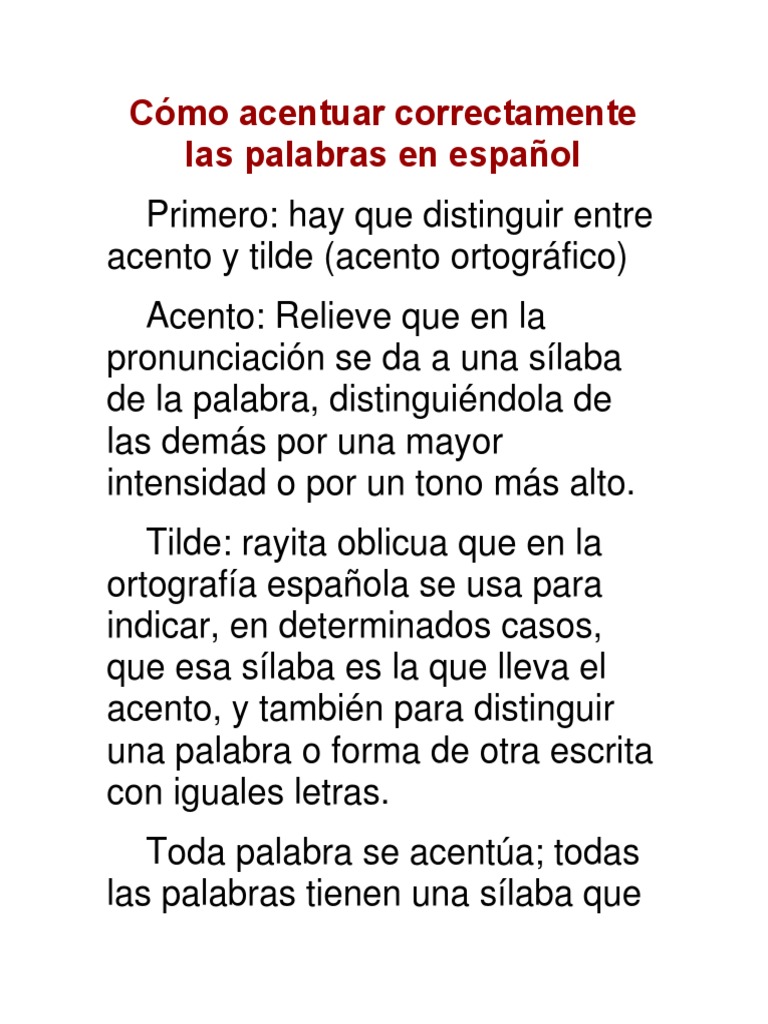 Cómo Acentuar Palabras En Español Correctamente – IXXLIQ