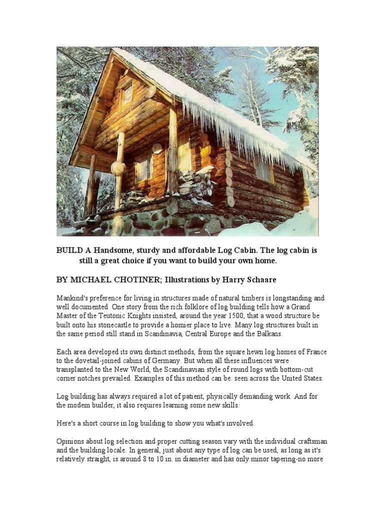 Build A Log Cabin | PDF | Log Cabin | Wall