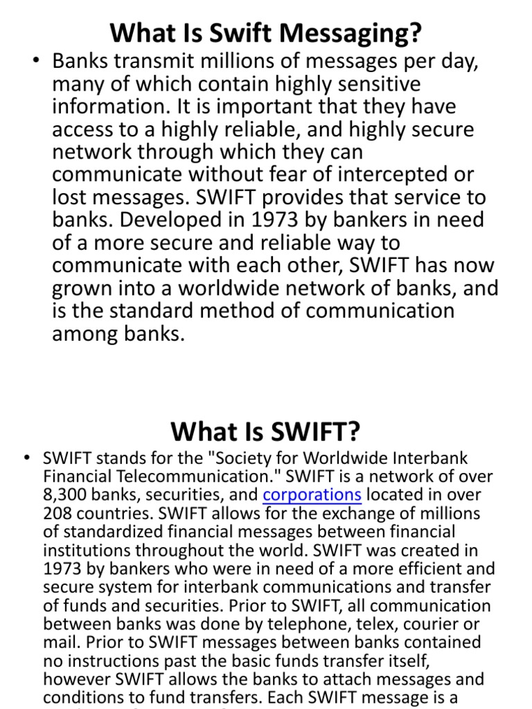 What Is Swift Messaging? | PDF | Banks | Service Industries