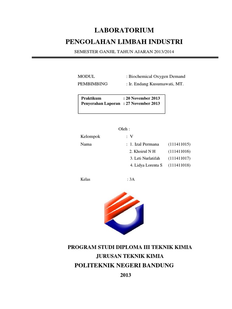 Laporan BOD | PDF | Griya & Taman | Teknologi & Rekayasa