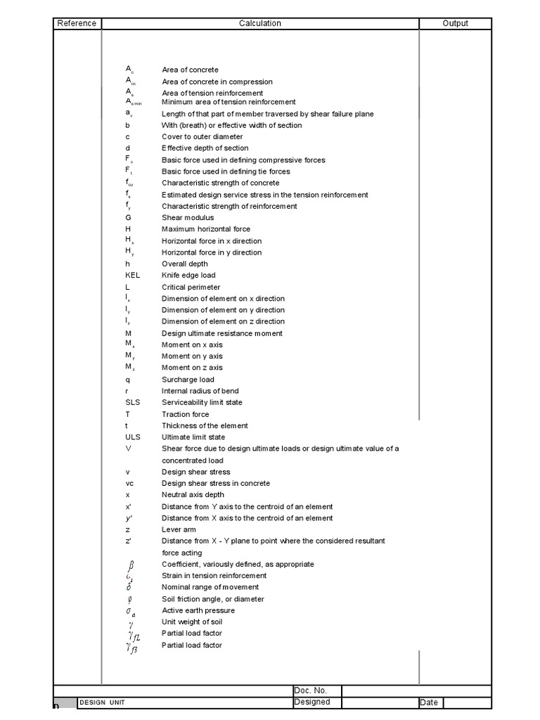 Reference Calculation Output: C CC S S Min V | PDF | Strength Of Materials | Chemical Product ...