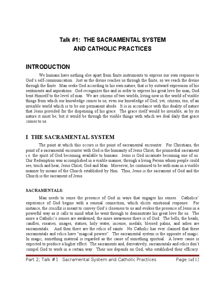 Understanding Catholic Sacraments | PDF