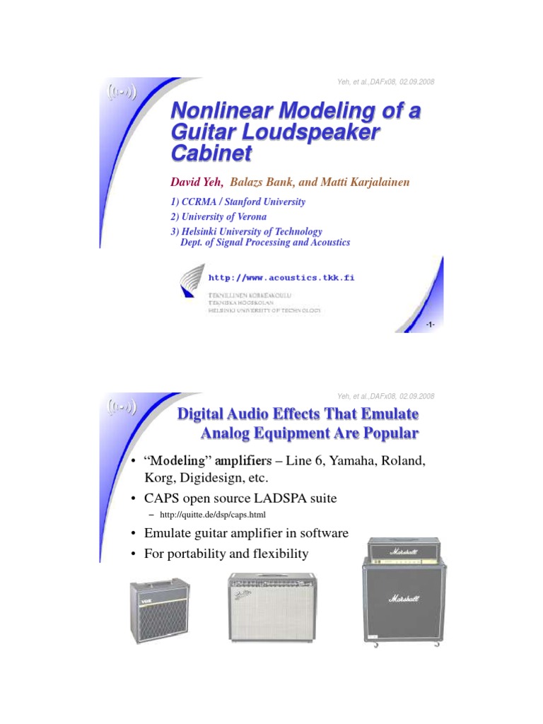 Slide - Nonlinear Modeling of A Guitar Loudspeaker Cabinet | PDF ...
