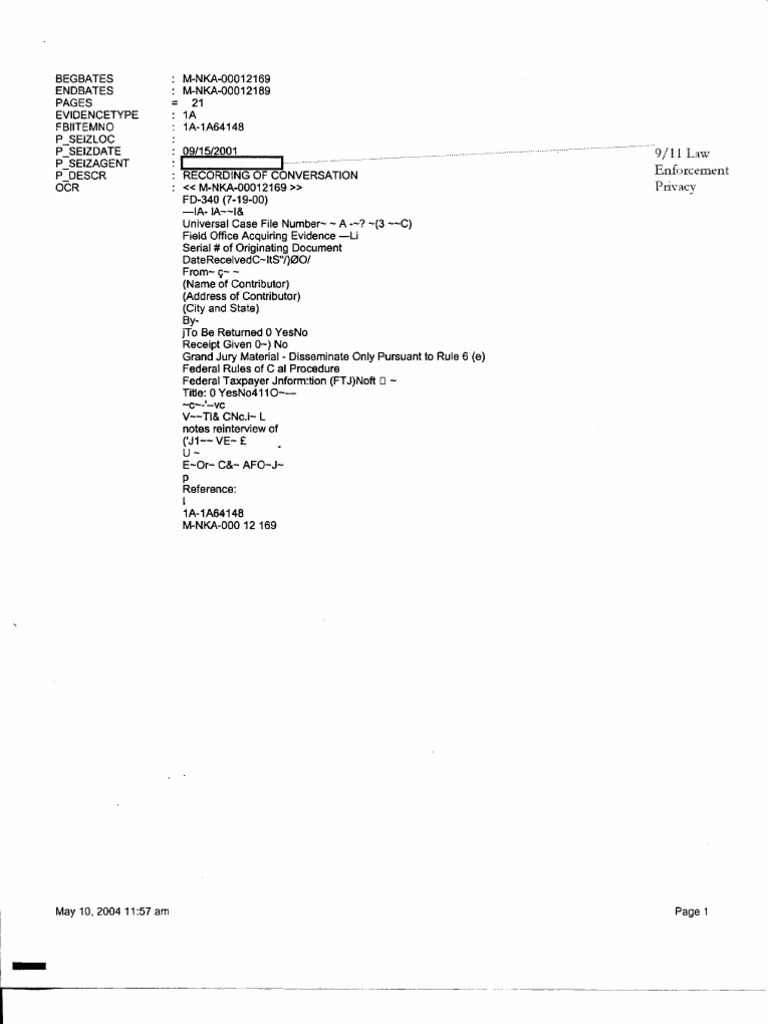 T7 B12 Flight 93 Calls - Todd Beamer FDR - 9-15-01 FBI 302 Transcript ...
