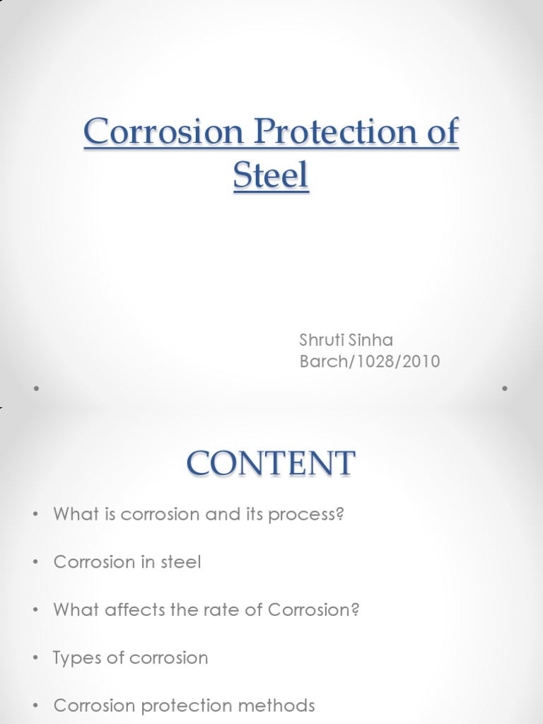 Corrosion Protection of Steel | PDF | Rust | Corrosion