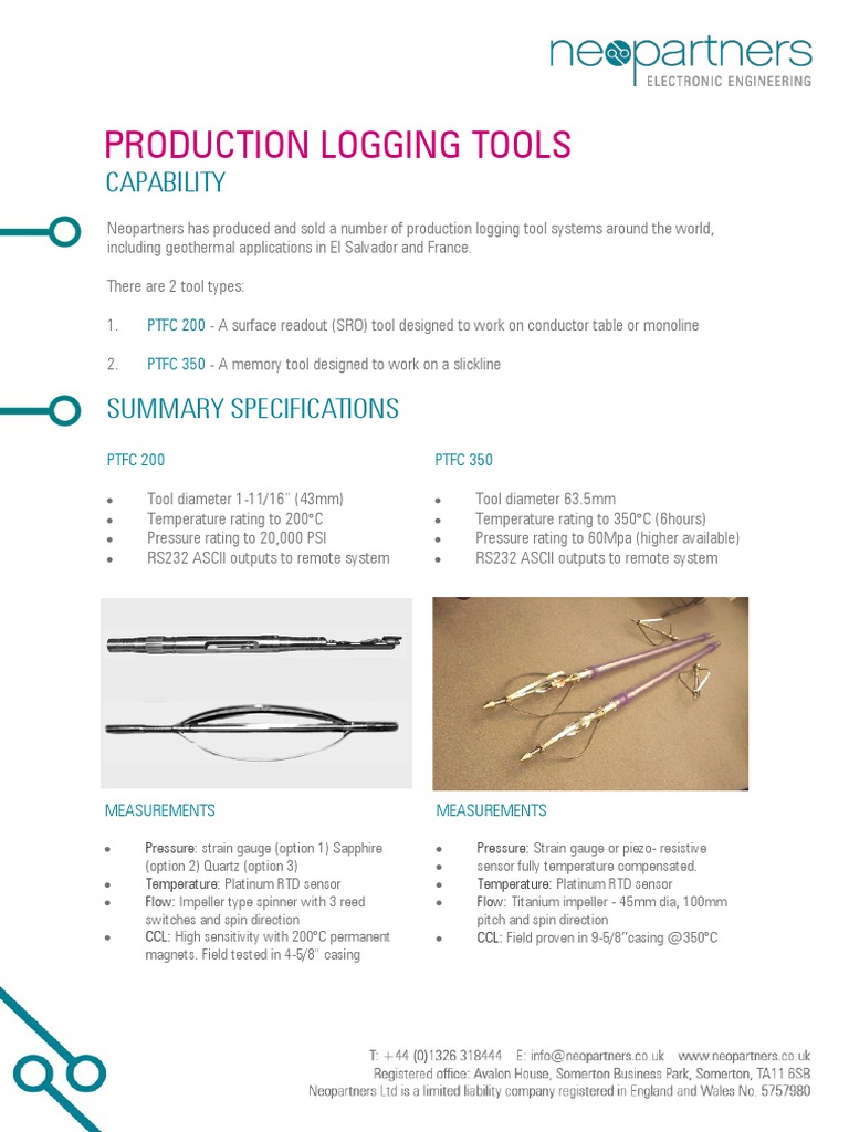 Production Logging Tools Capability 30.10.12 | PDF | Science ...