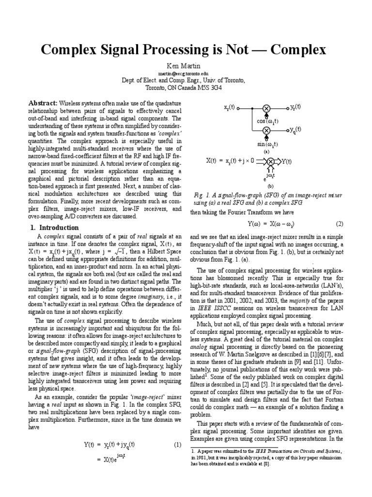 Complex Signal Processing | PDF
