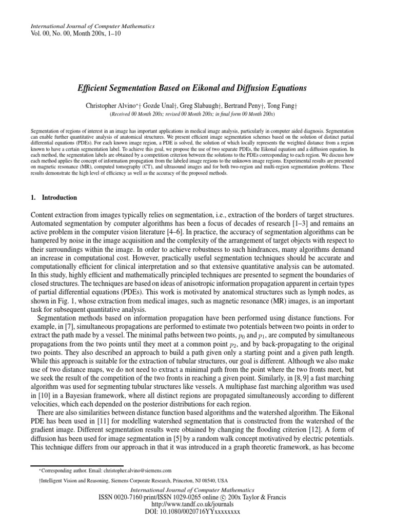 Eiko Nal Diffusion I JC M | PDF | Image Segmentation | Partial Differential Equation