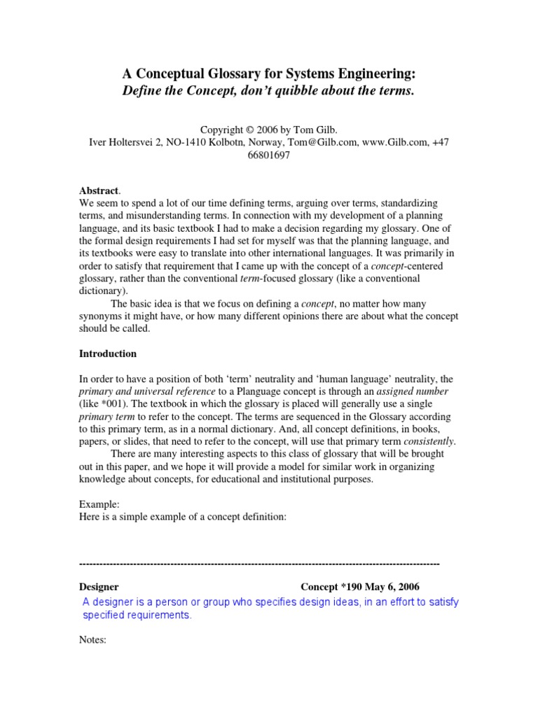 Define The Concept, Don't Quibble About The Terms.: A Conceptual ...