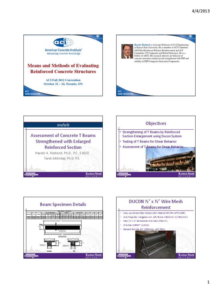 Means and Methods of Evaluating Reinforced Concrete Structures | PDF | Fibre Reinforced Plastic ...