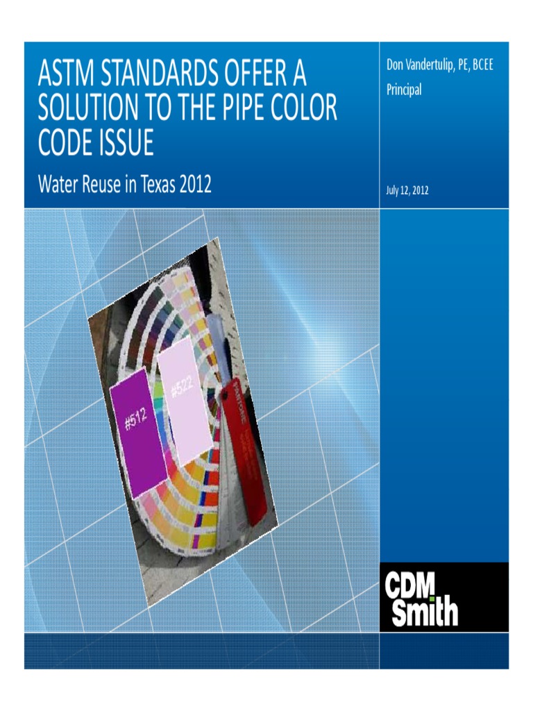 ASTM Piping Color Coding | PDF | Plumbing | Reclaimed Water