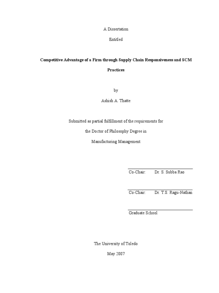 Competitive - Advantage of A Firm Through Supply Chain Responsiveness ...