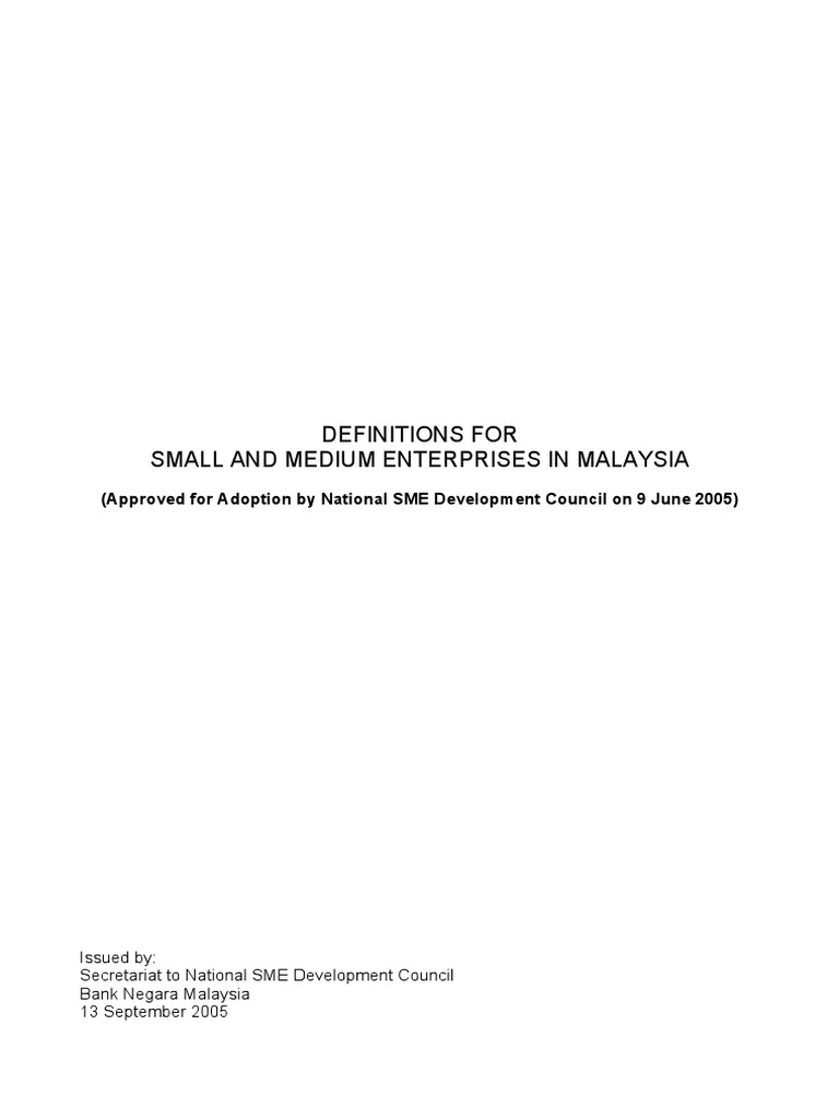 Sme Definitions Malaysia | PDF | Small And Medium Sized Enterprises ...