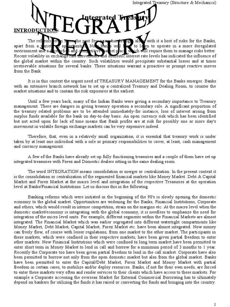 Treasury | PDF | Futures Contract | Financial Markets