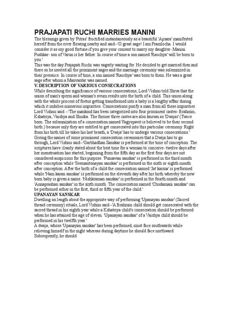 Ruchi Prajapati's Marriage to Manini | PDF | Religious Behaviour And ...