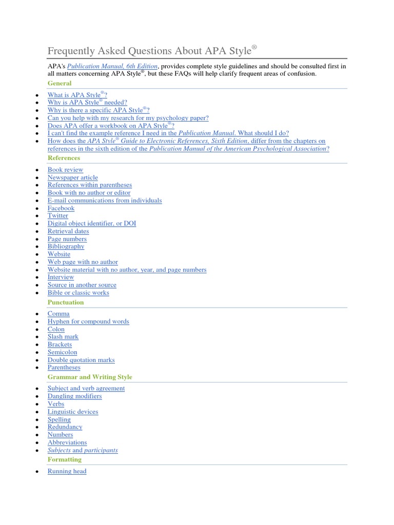 Frequently Asked Questions About APA Style | PDF | Social Science ...
