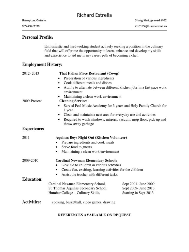Richard Estrella Resume | PDF