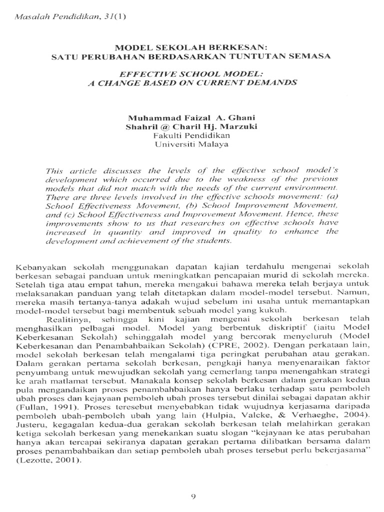 02-Model Sekolah Berkesan | PDF