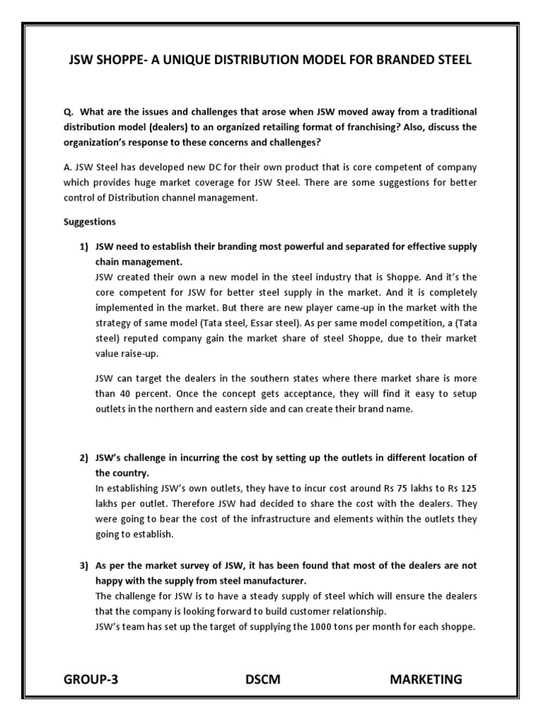 JSW Shoppe | PDF | Strategic Management | Franchising
