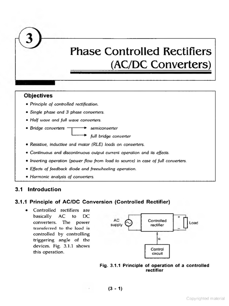 Power Electronics Rectifiers (Chapter 3) by Bakshi | PDF