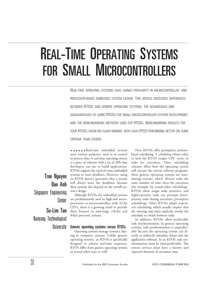 Real Time Operating Systems For Small Microcontrollers | PDF | Embedded System | Operating System