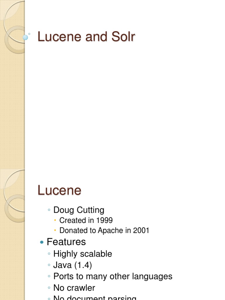 Lucene and Solr | PDF | Search Engine Indexing | Apache Solr