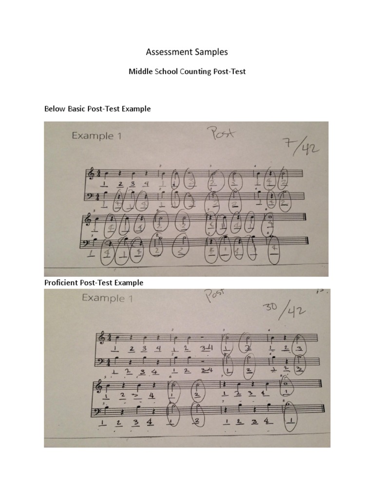 Middle School Counting Post-Test Samples | PDF | Career & Growth