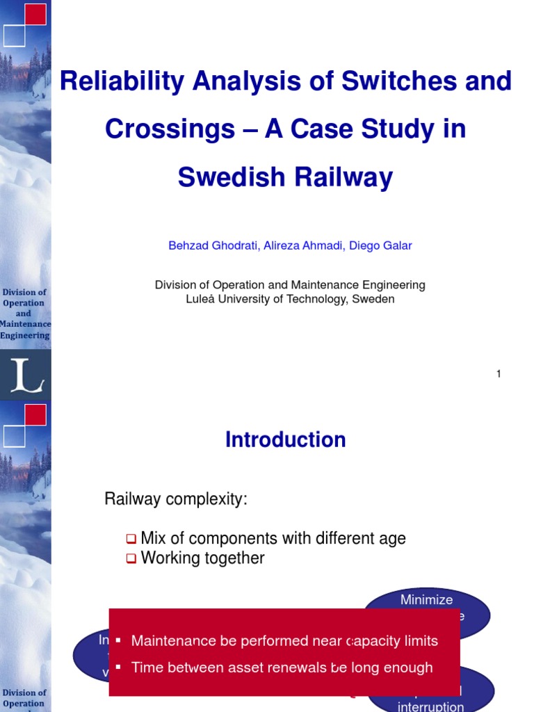 Reliability Analysis of Switches and Crossings 2013 v1.4 | PDF ...