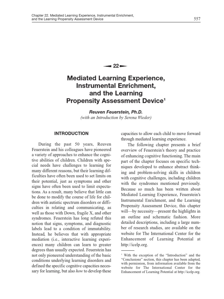Mediated Learning Experience | PDF | Attention | Learning