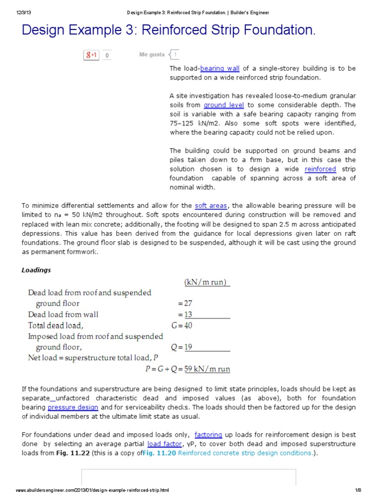 Design Example 3 - Reinforced Strip Foundation-1 | Download Free PDF ...