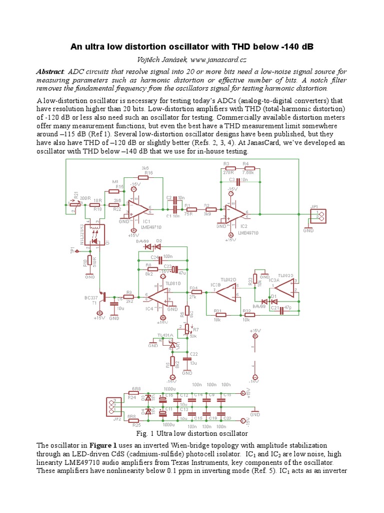 An Ultra Low Distortion Oscillator With THD Below -140 dB | Analog To ...