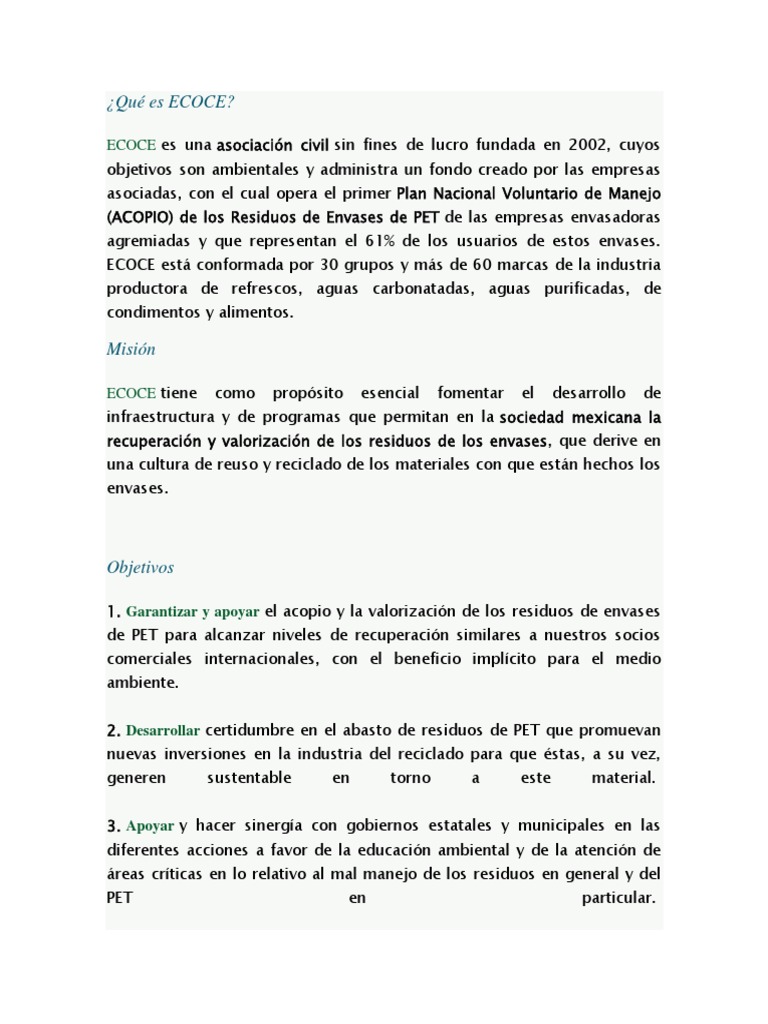 Qué Es ECOCE | PDF