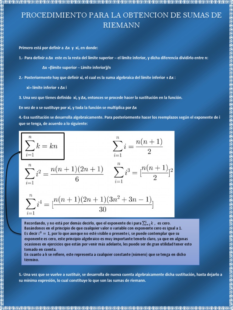 Desarrollo de Sumas de Riemann e Integral Por Sumas de Riemann | PDF ...