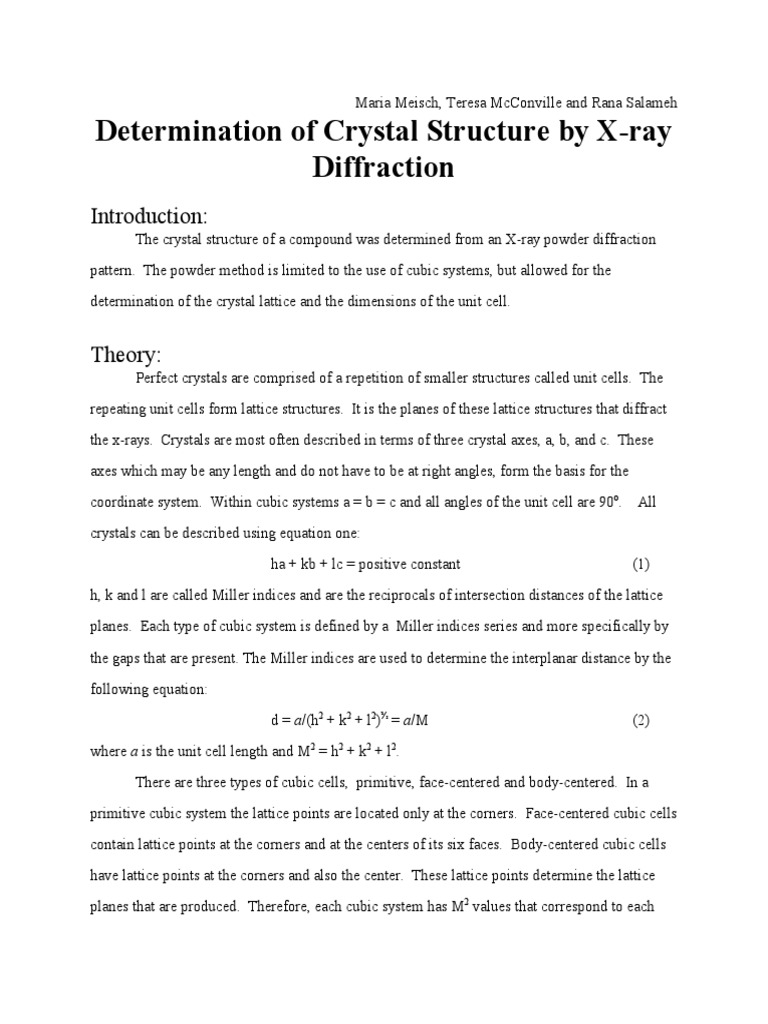 Crystal Lattice Diffraction | PDF | Crystal Structure | X Ray ...