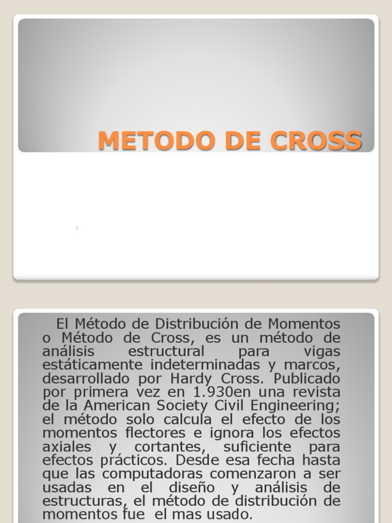 Método de Cross en Análisis Estructural | PDF | Métodos y materiales de ...