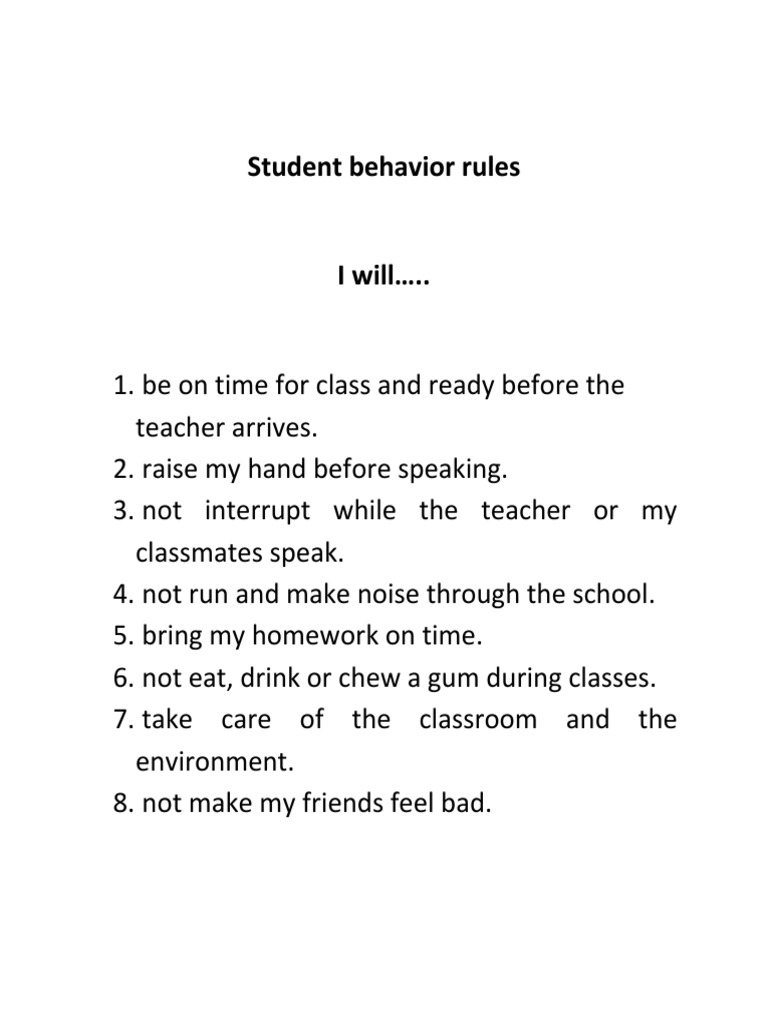 Student Behavior Rules | PDF