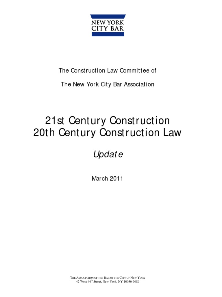 21st Century Construction 20th Century Construction Law: Update | PDF ...